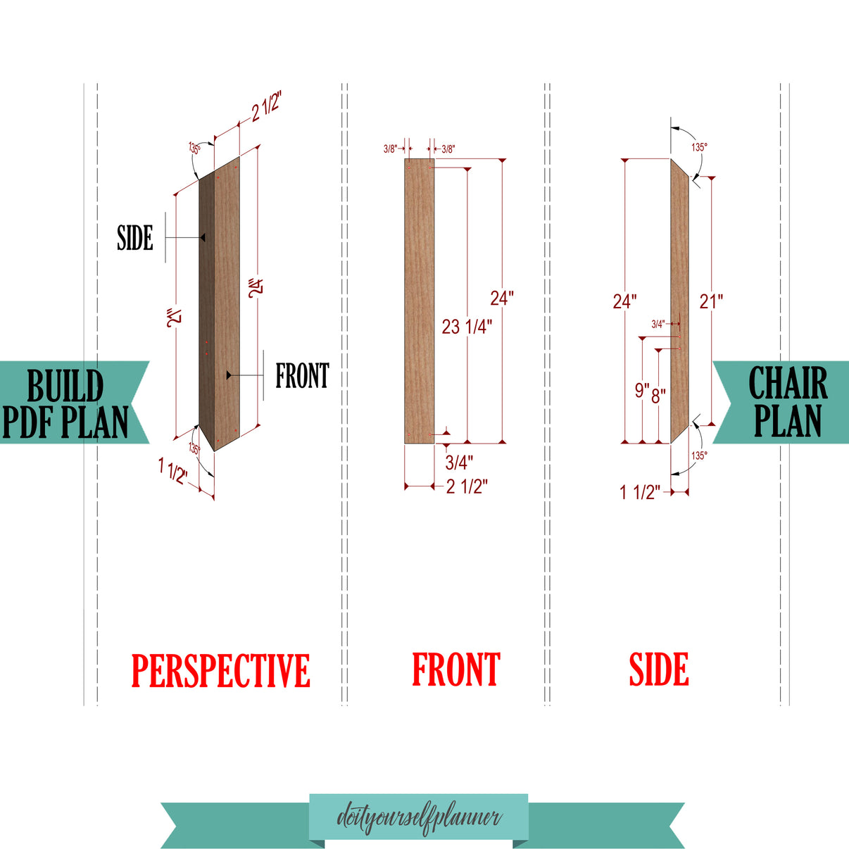 Wooden Chair plan, PDF chair plans, Woodworking plans for chair ...
