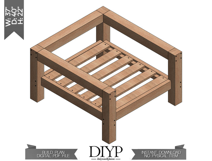 Wooden Chair plan, PDF chair plans, Woodworking plans for chair, bluep ...