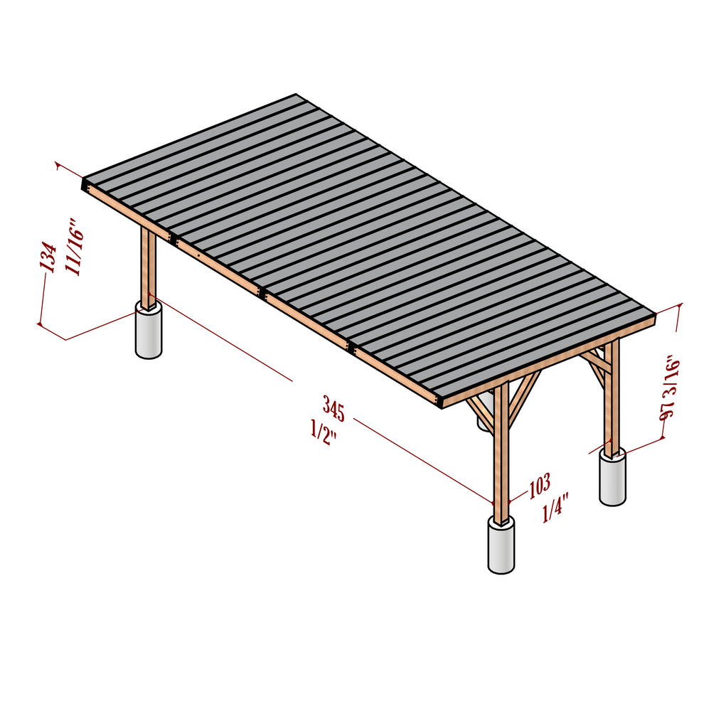 30x18 Ft DIY Carport Plans - California Code Compliant, 95 MPH Wind Lo ...
