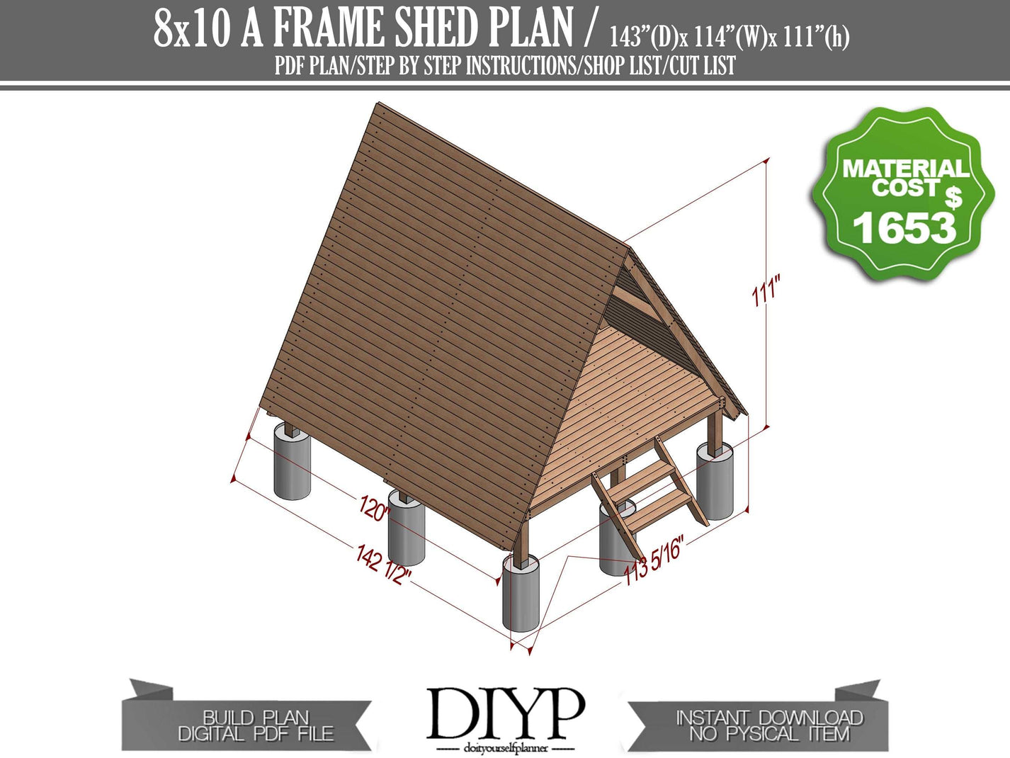 8x10 A Frame Cabin Plans - Tiny House Build Plans - Diy Woodworking pl ...