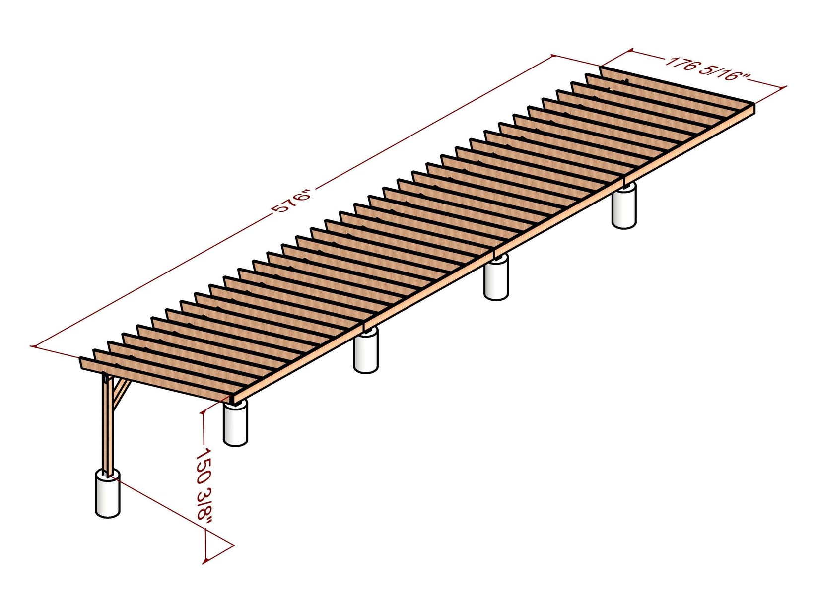 14x48 Attached Lean to Carport Plan , 14x48 wooden car garage plan , b ...